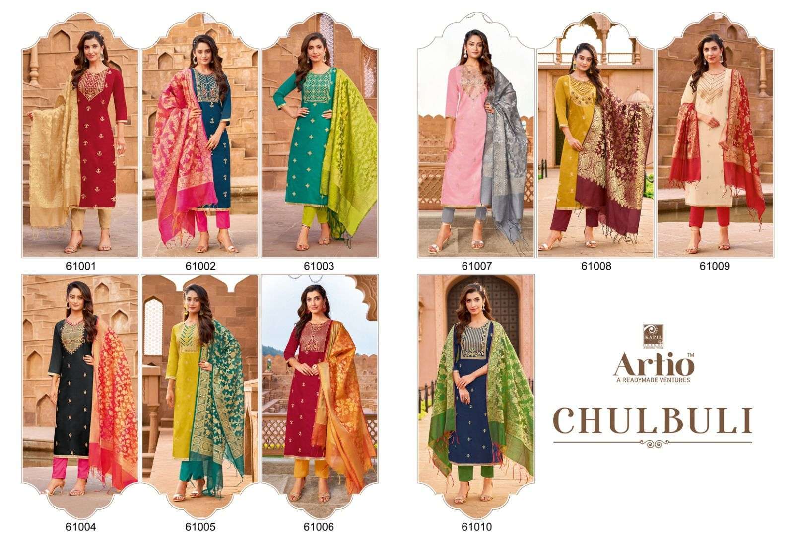 Kapil Trends Chulbuli Cotton silk with light embroidery work Readymade ...