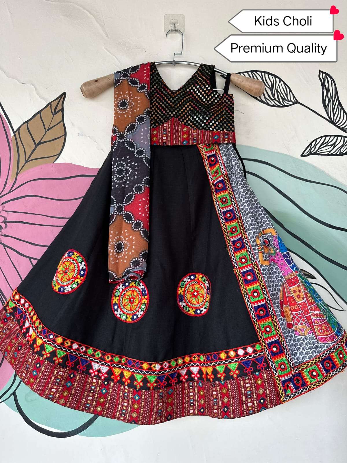 Navratri Special Cotton with Katchi Mirror work patch traditional look ...