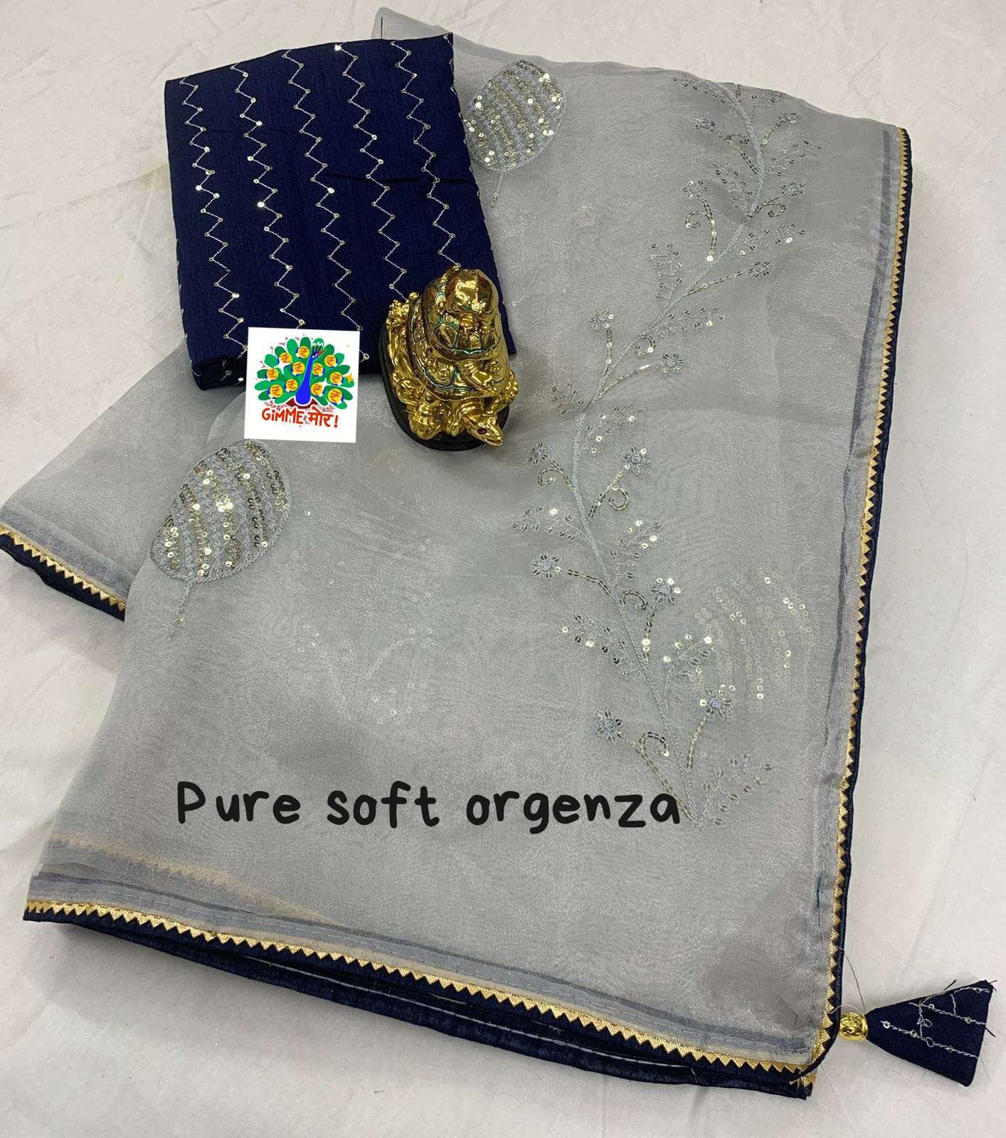 Orgazna With THread Sequence work Butti Saree collection