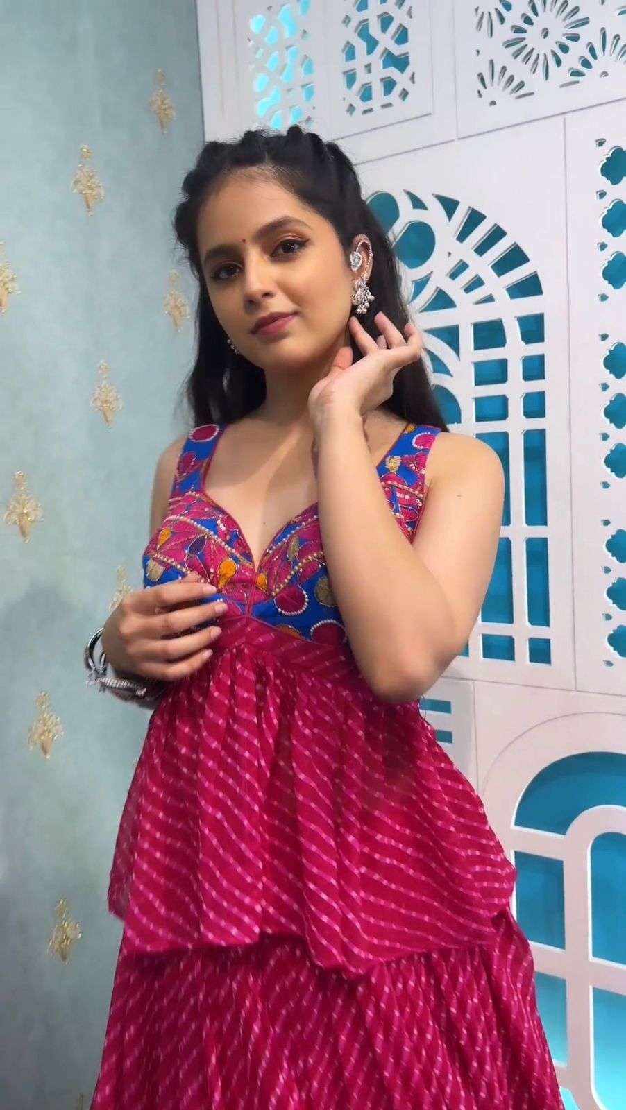 Rani Pink Color Georgette with Printed Readymade Navratri Style lehenga ...