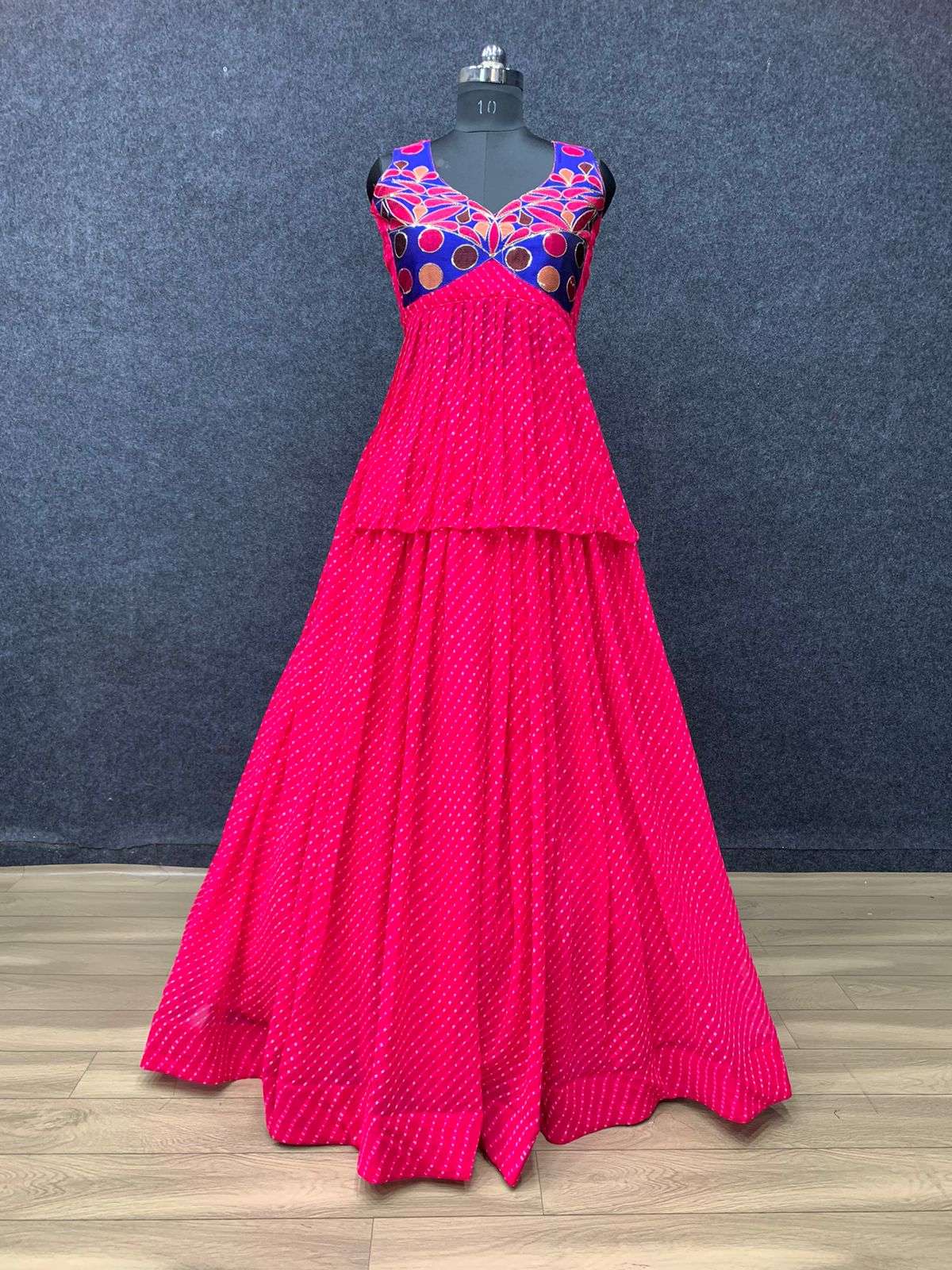 Rani Pink Color Georgette with Printed Readymade Navratri Style lehenga ...