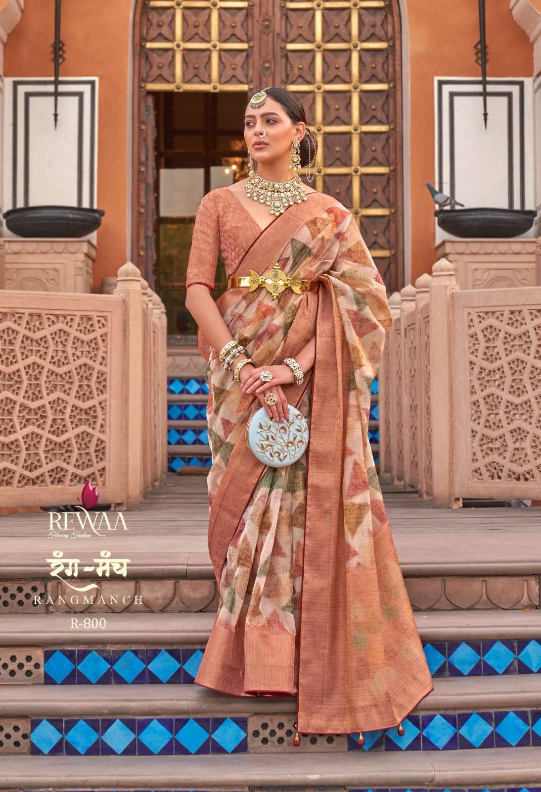 Rewaa fashion Rangmanch Organza With digital Printed Saree collection