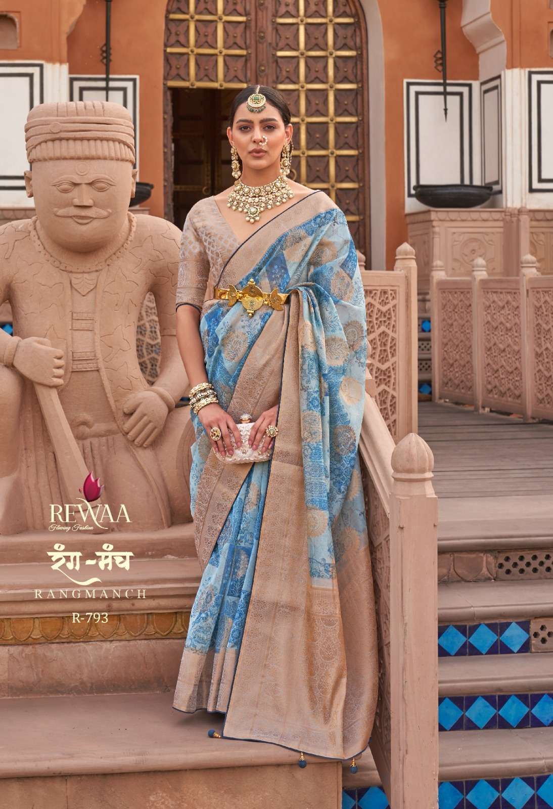 Rewaa fashion Rangmanch Organza With digital Printed Saree collection