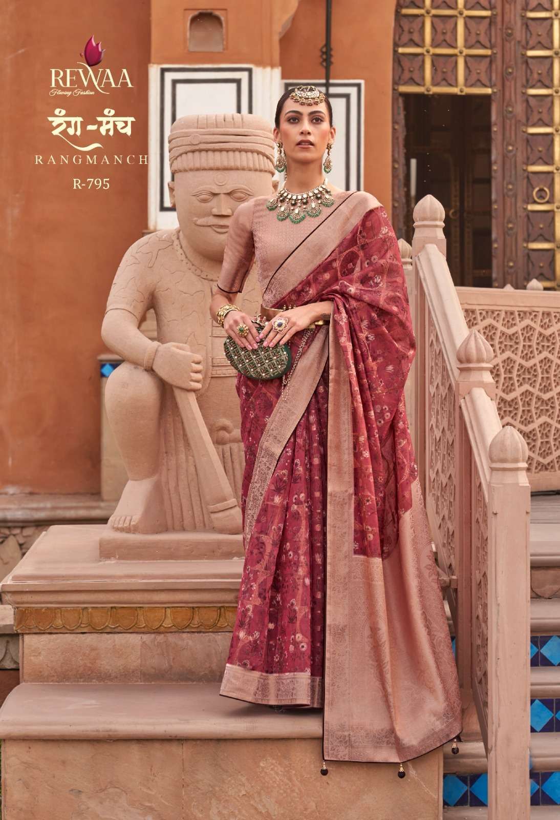 Rewaa fashion Rangmanch Organza With digital Printed Saree collection