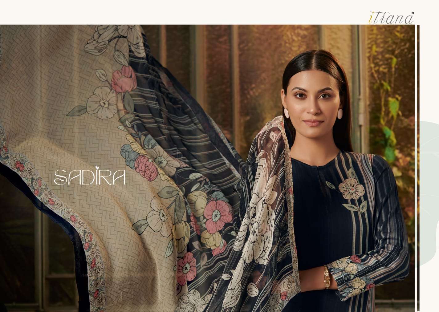 Sahiba Itrana Sadira Cotton silk with fancy look Dress material collection