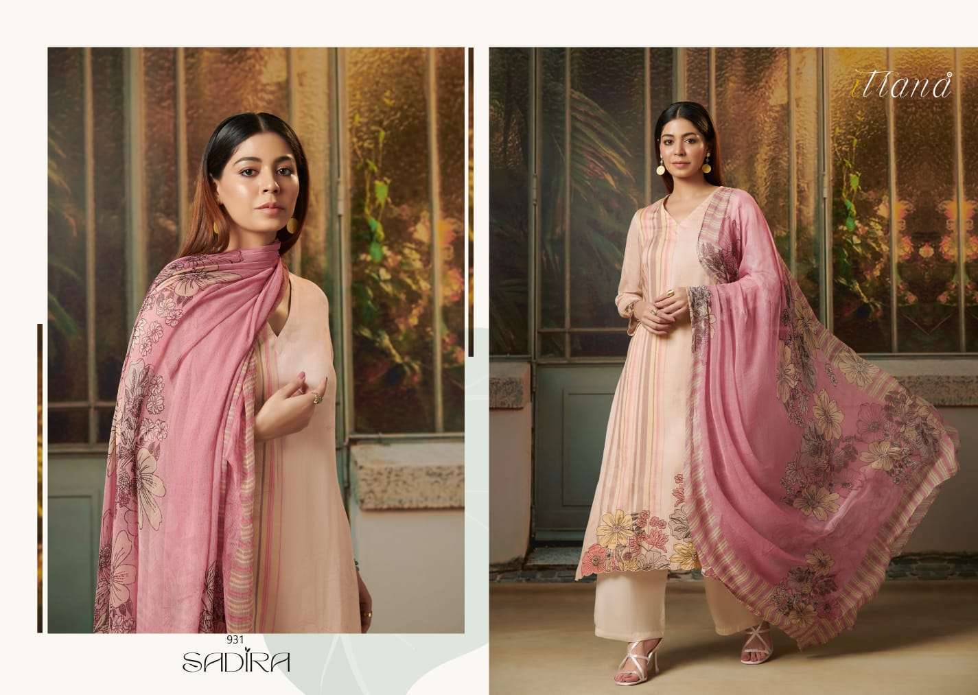 Sahiba Itrana Sadira Cotton silk with fancy look Dress material collection