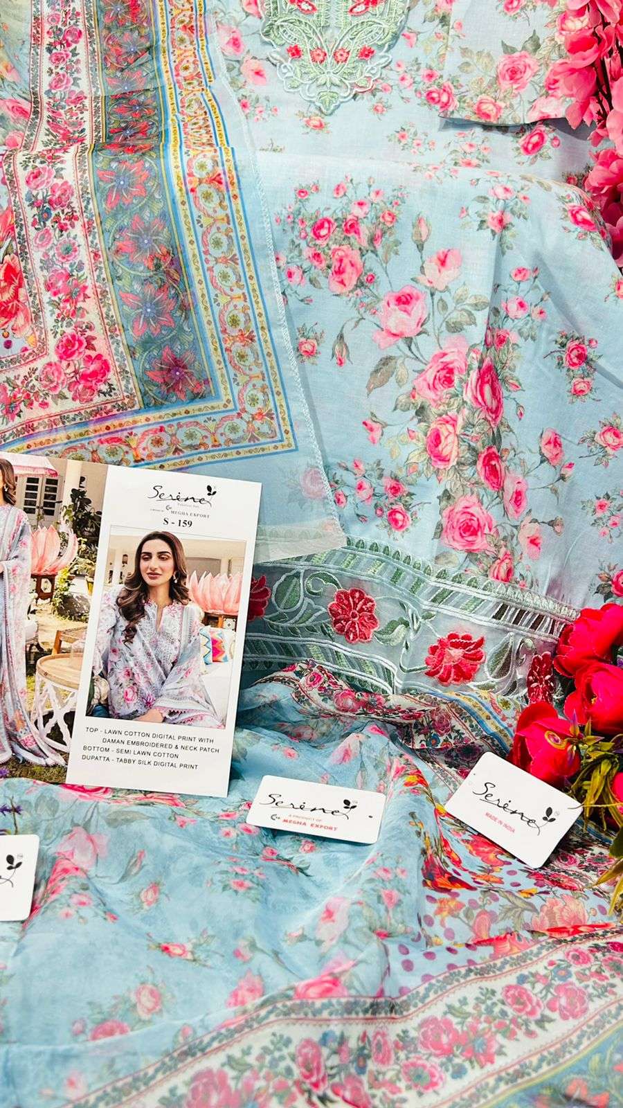 Seriner 159 Lawn cotton with digital Printed Pakistani suits collection