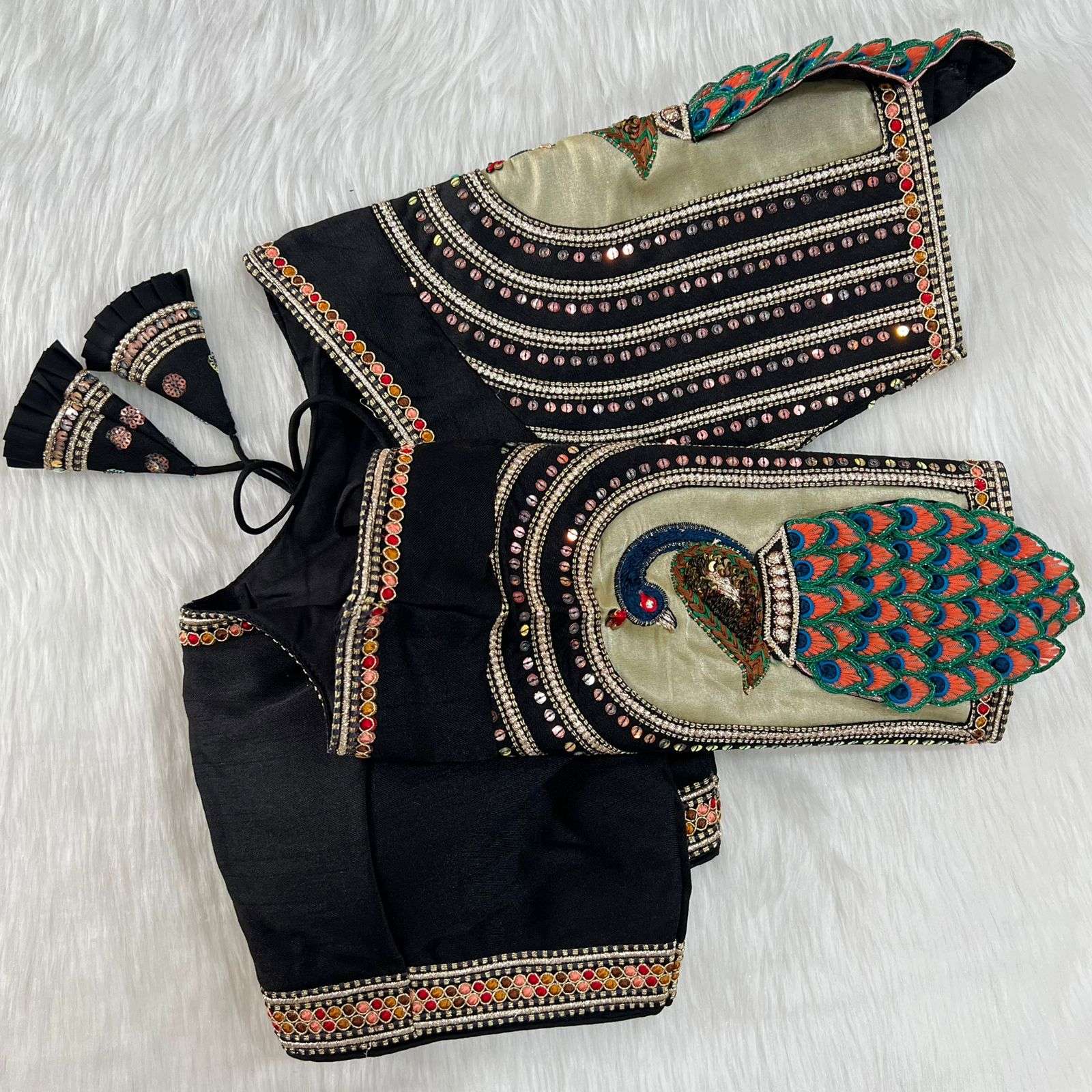 Silk with 3d Peacock Designer Designer blouse collection