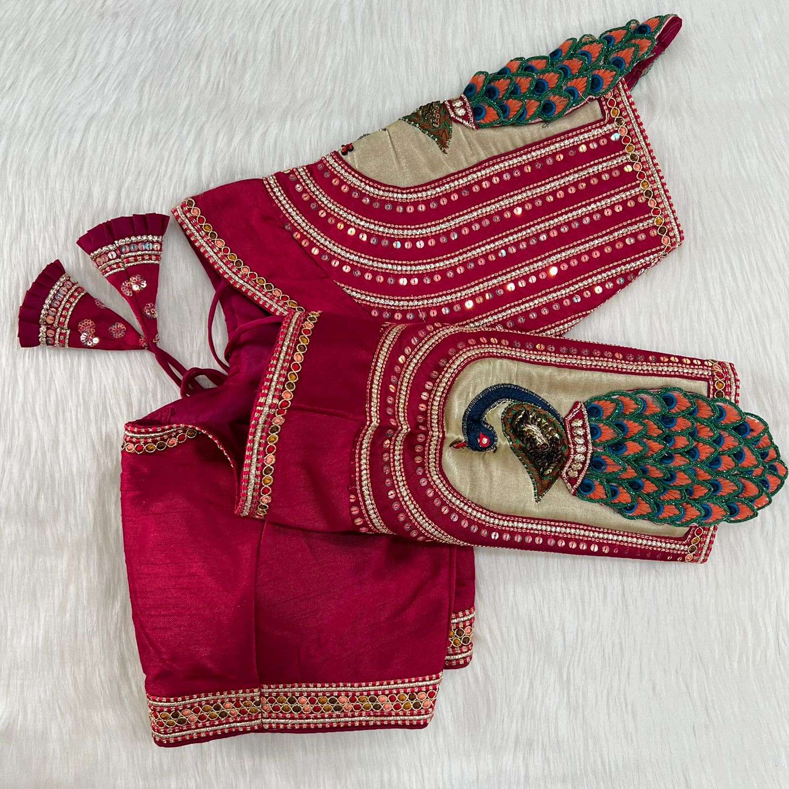 Silk with 3d Peacock Designer Designer blouse collection