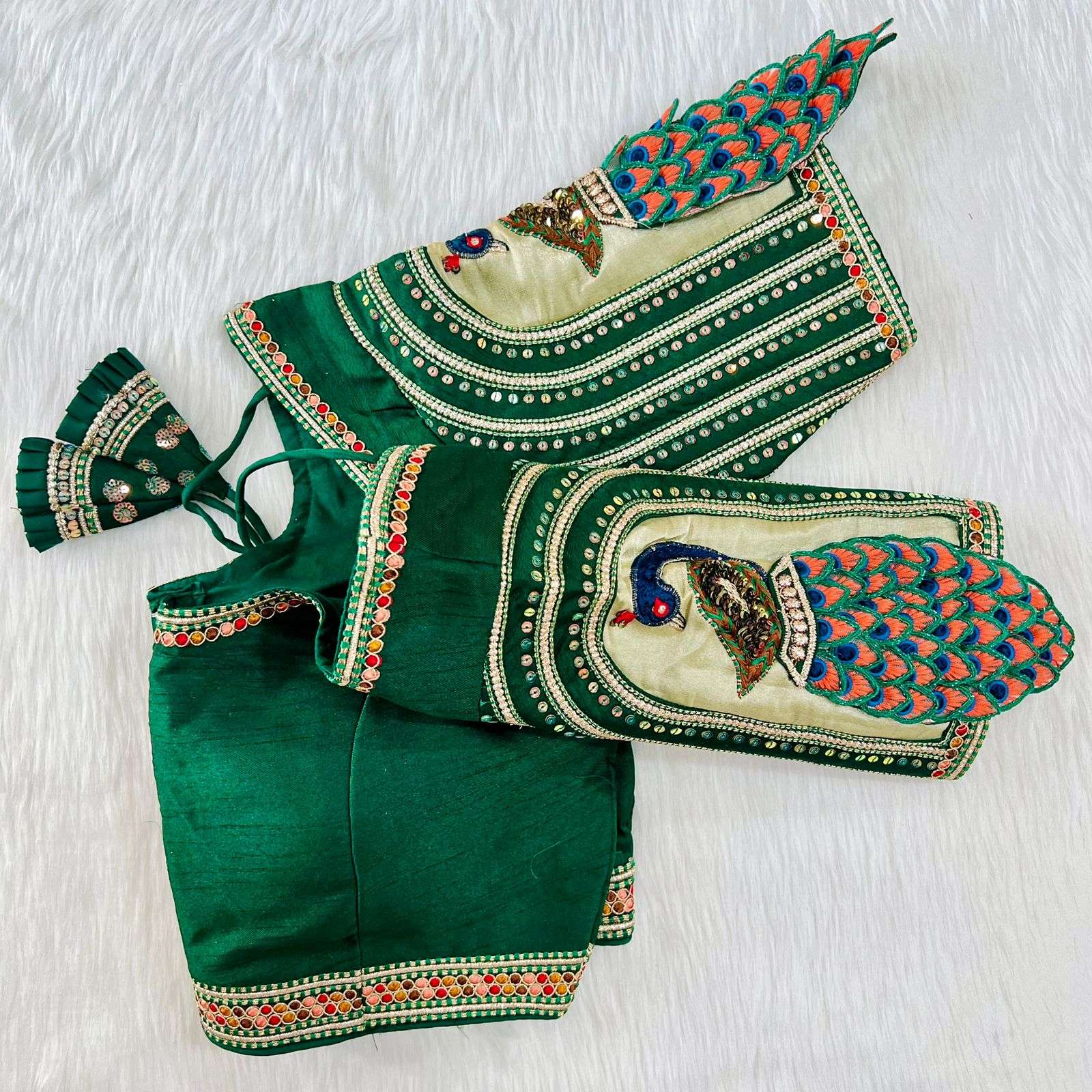 Silk with 3d Peacock Designer Designer blouse collection