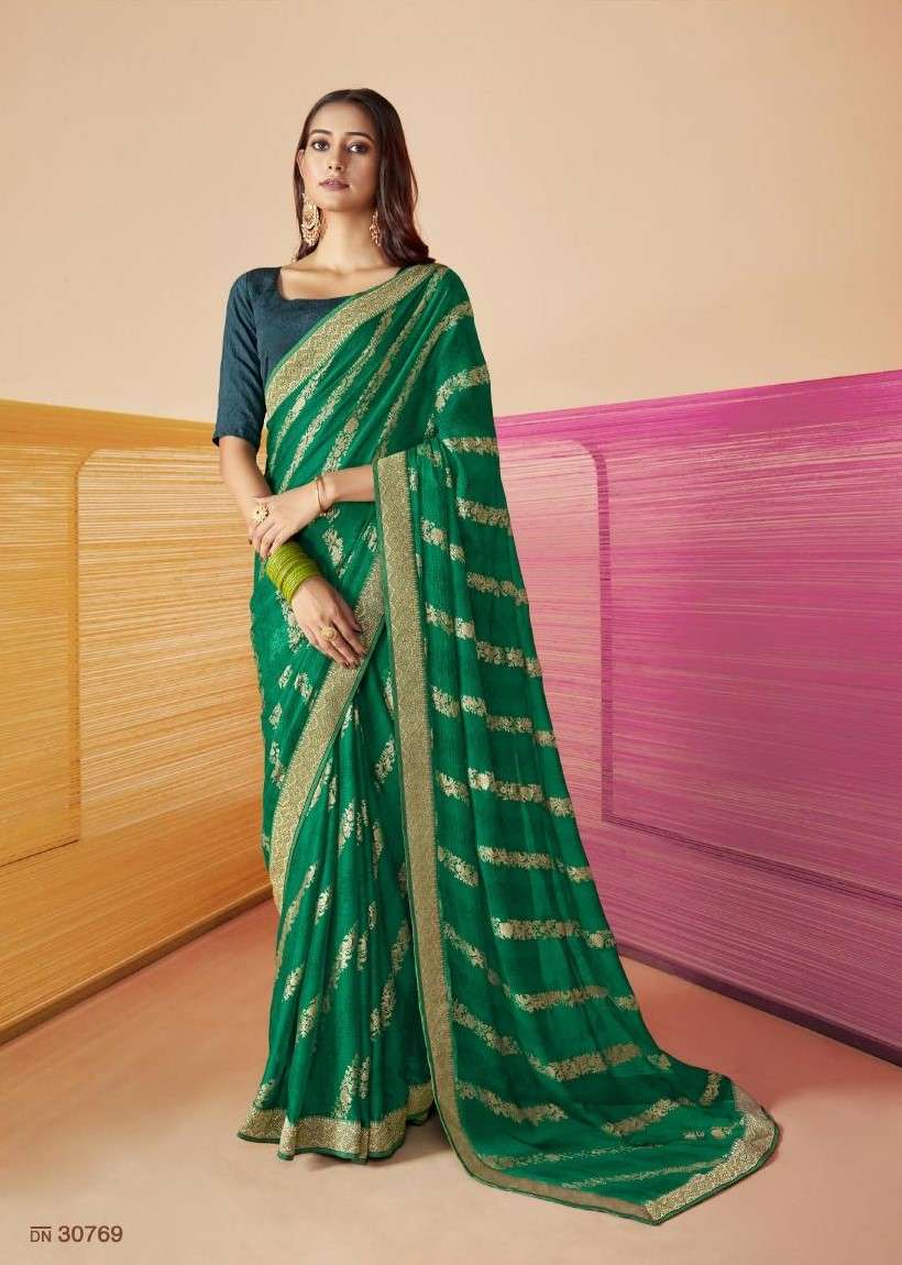 Subhash Fashion Sawan Green color with fancy Work Attech border saree ...