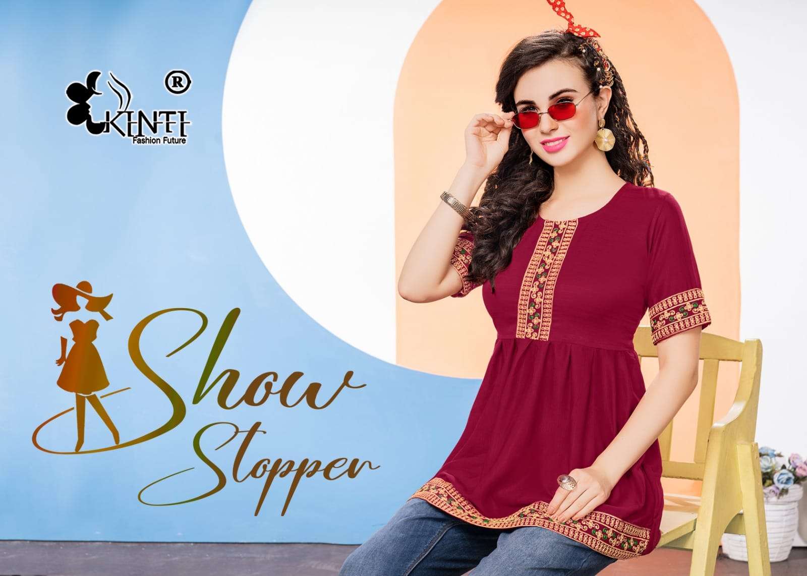 KINTI FASHION SHOW STOPPER TWO WAY LYCRA EMBROIDERY SHORT KURTIS AT ...