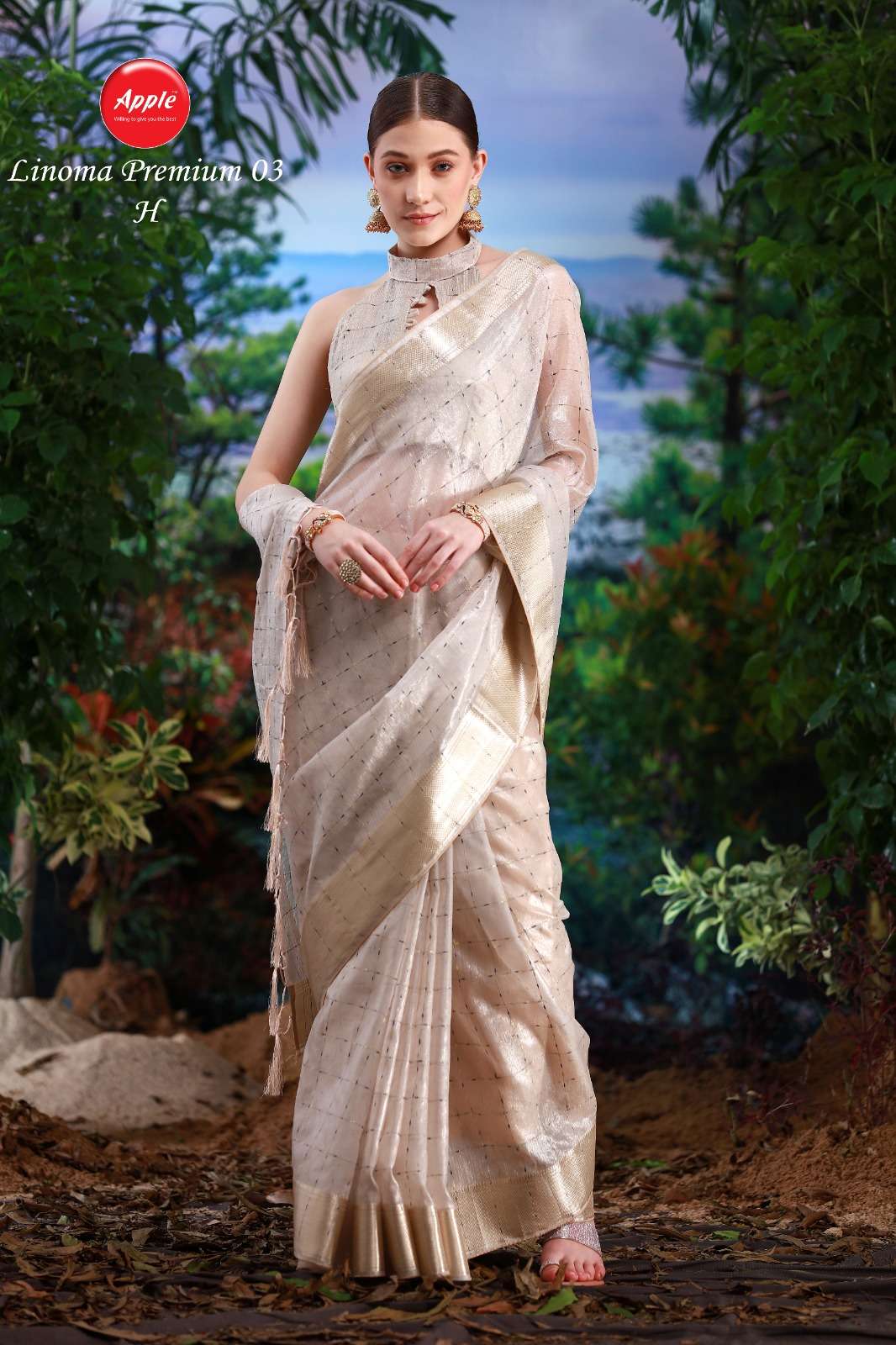 Apple Linoma Premium vol 3 Cotton silk with fancy look saree collection ...