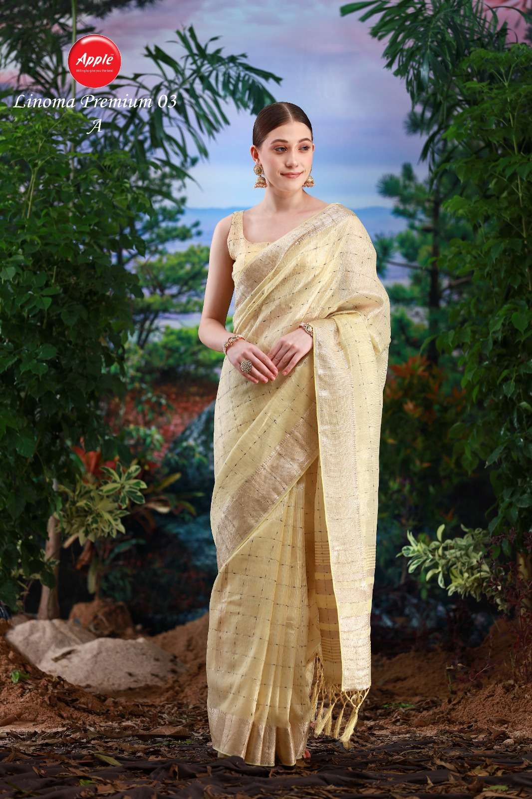 Apple Linoma Premium vol 3 Cotton silk with fancy look saree collection ...