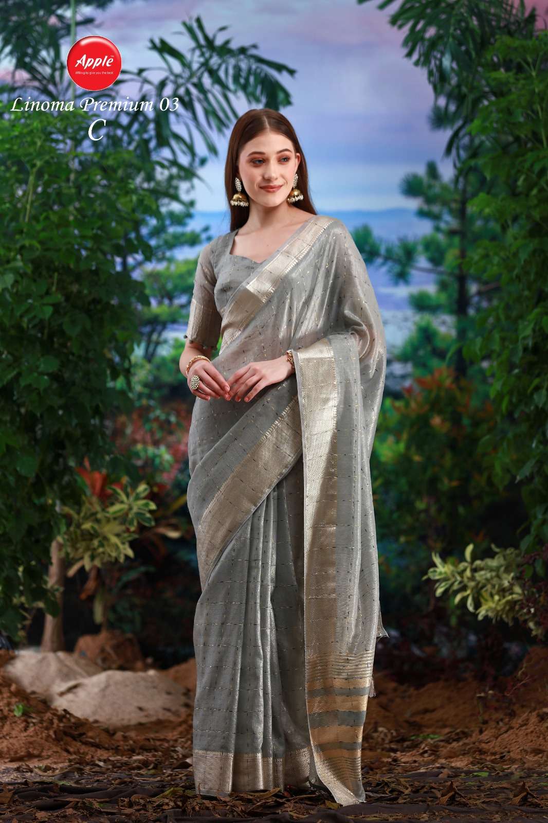 Apple Linoma Premium vol 3 Cotton silk with fancy look saree collection ...