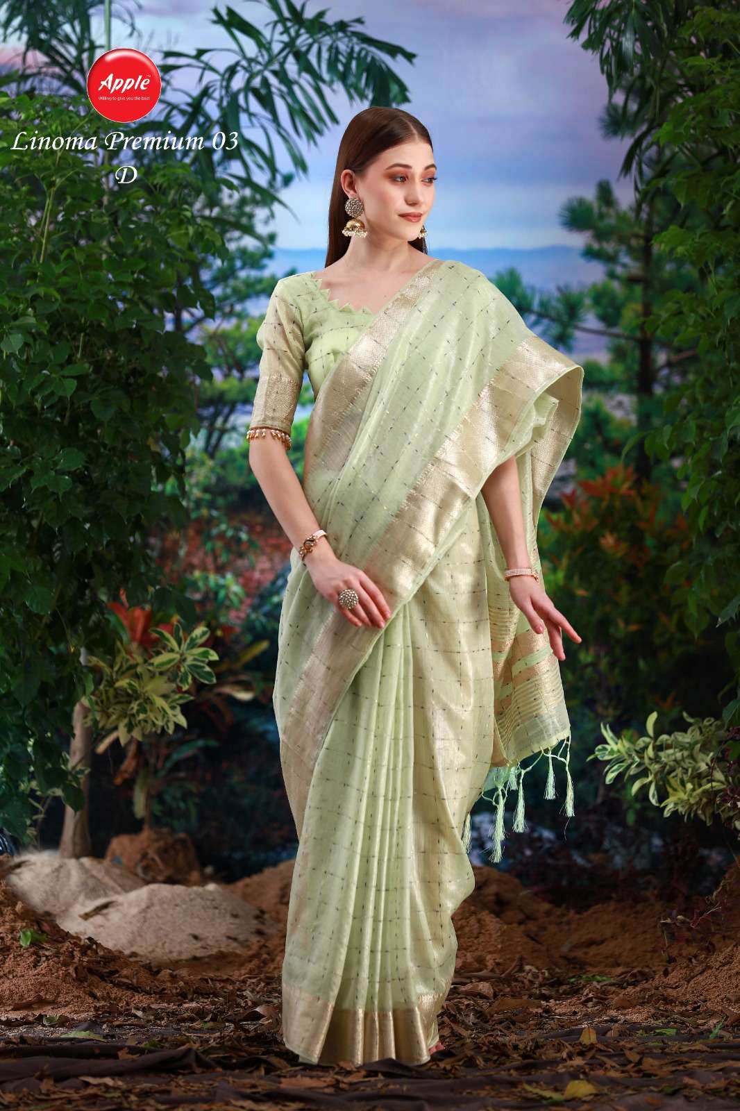 Apple Linoma Premium vol 3 Cotton silk with fancy look saree collection ...