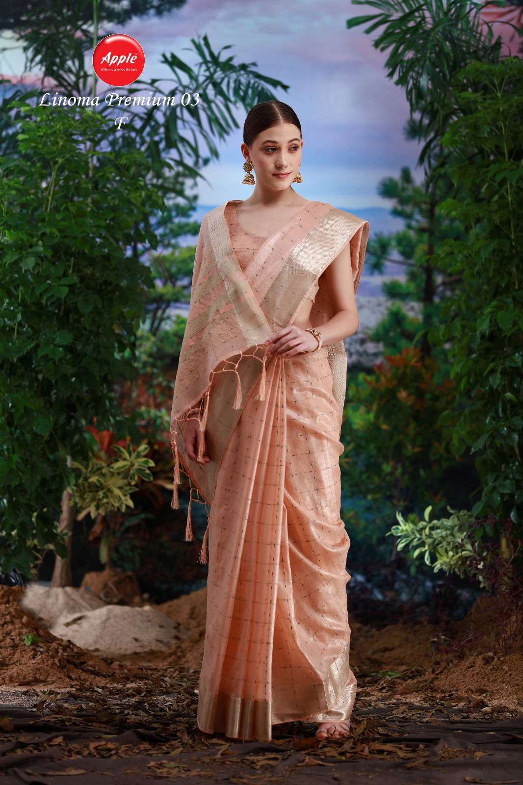 Apple Linoma Premium vol 3 Cotton silk with fancy look saree collection ...