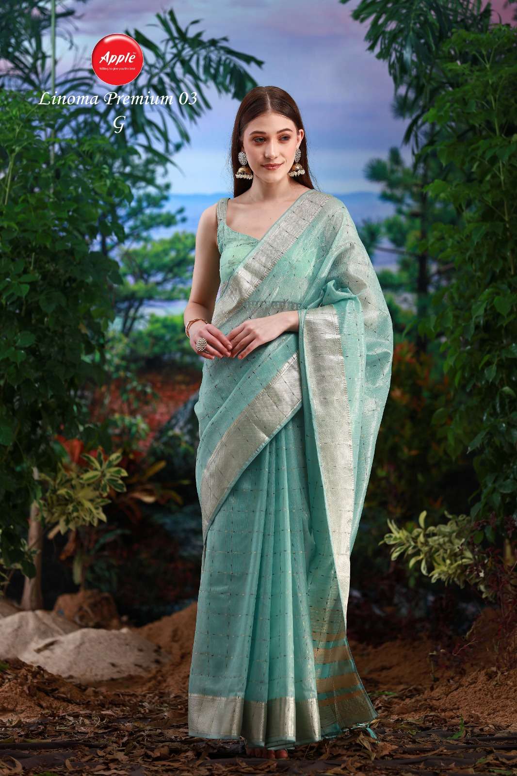 Apple Linoma Premium vol 3 Cotton silk with fancy look saree collection ...