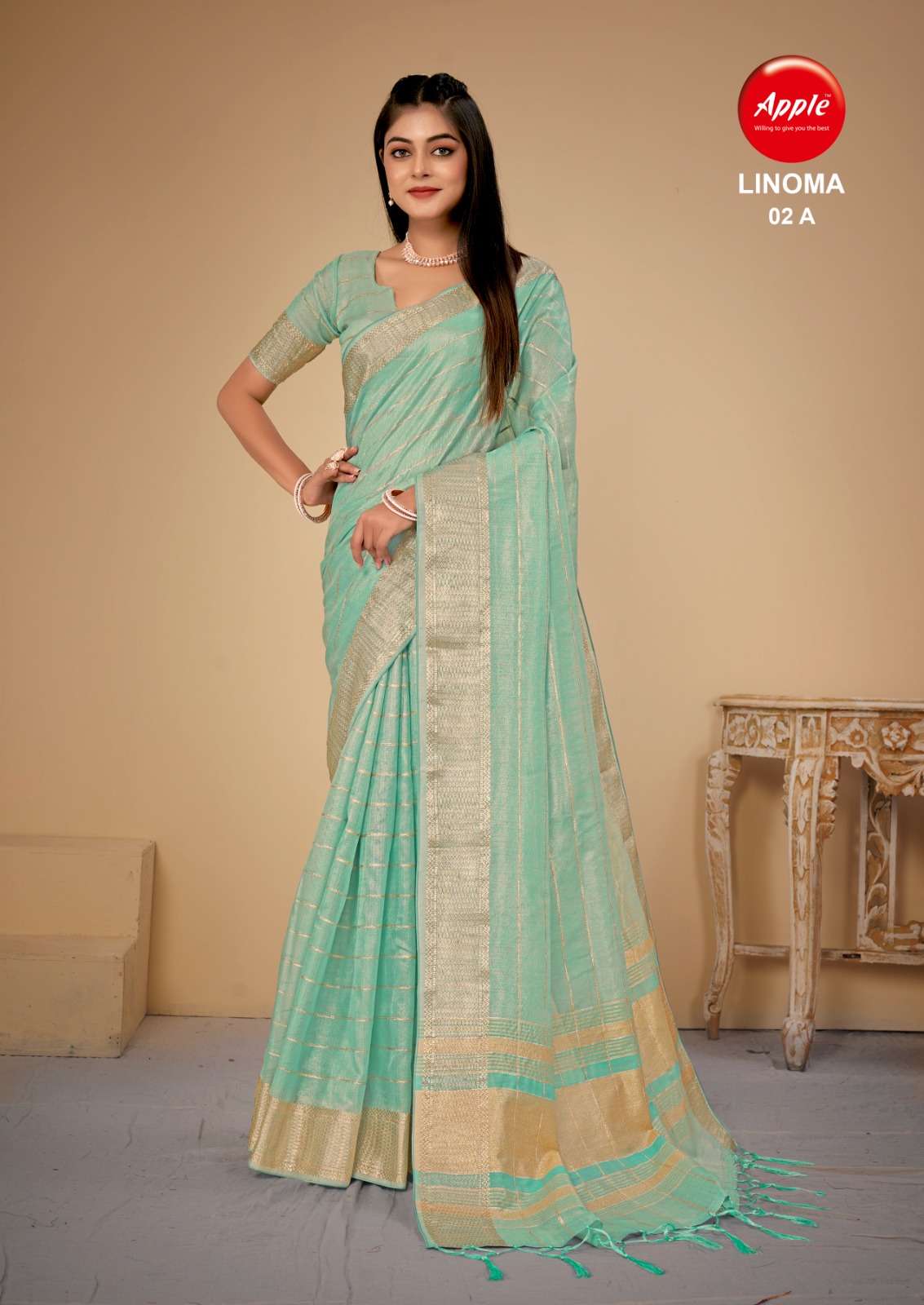 Apple Linoma Vol 2 Cotton Silk with fancy look Saree collection at best ...