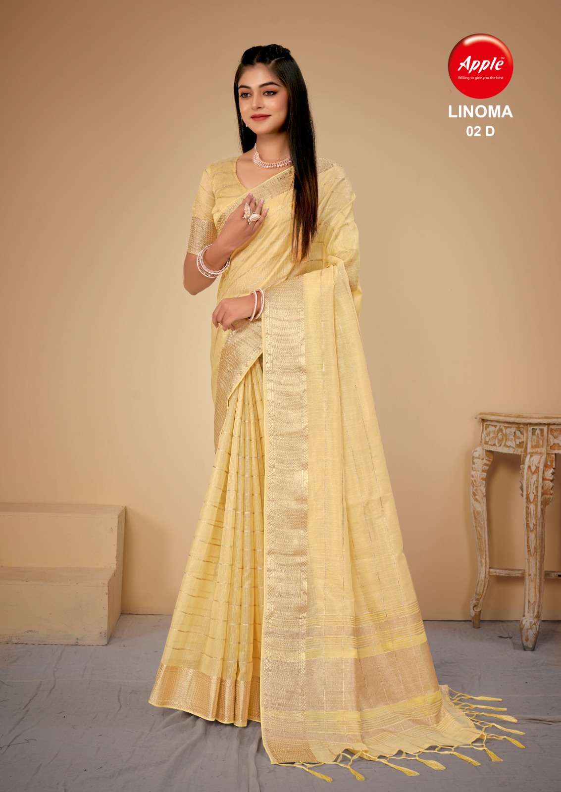 Apple Linoma Vol 2 Cotton Silk with fancy look Saree collection at best ...