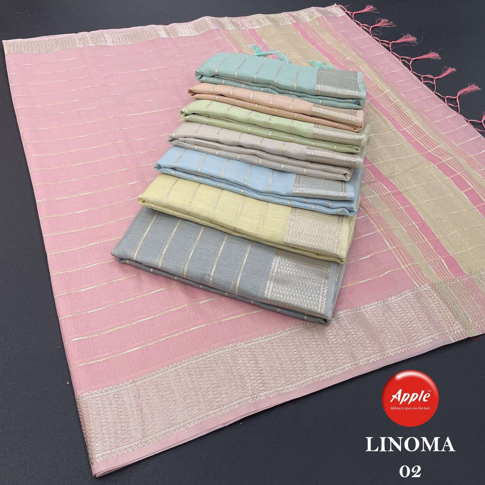 Apple Linoma Vol 2 Cotton Silk with fancy look Saree collection at best ...