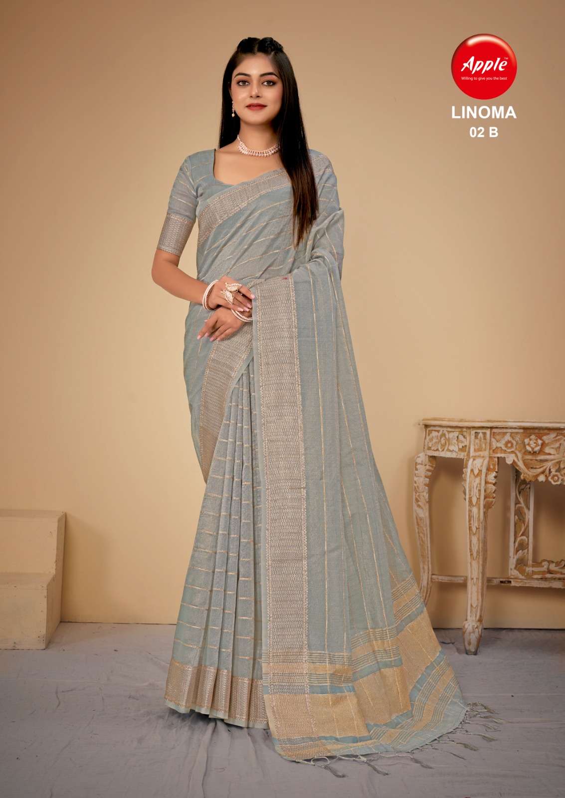 Apple Linoma Vol 2 Cotton Silk with fancy look Saree collection at best ...