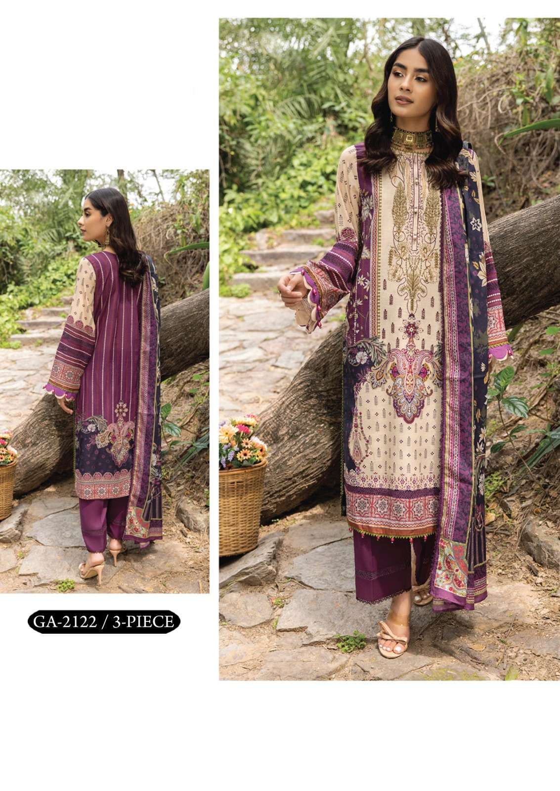 Gul Ahmed Noorain Linen Cotton with fancy look Pakistani suits collection