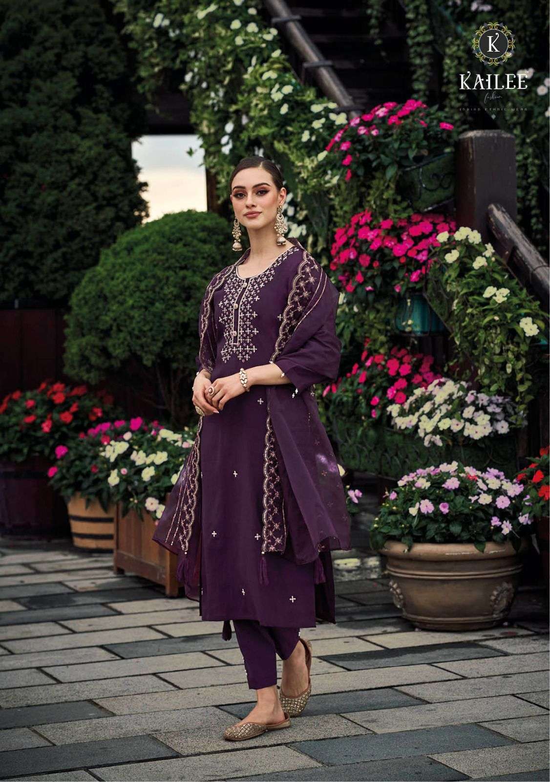 Kailee Fashion Phool vol 3 Viscsoe silk with fancy work readymade suits ...