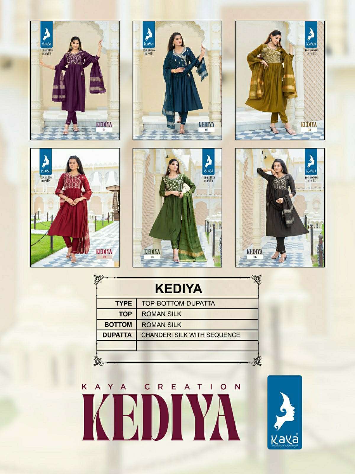 Kaya Creation kediya Roman silk with festival special readymade suits ...