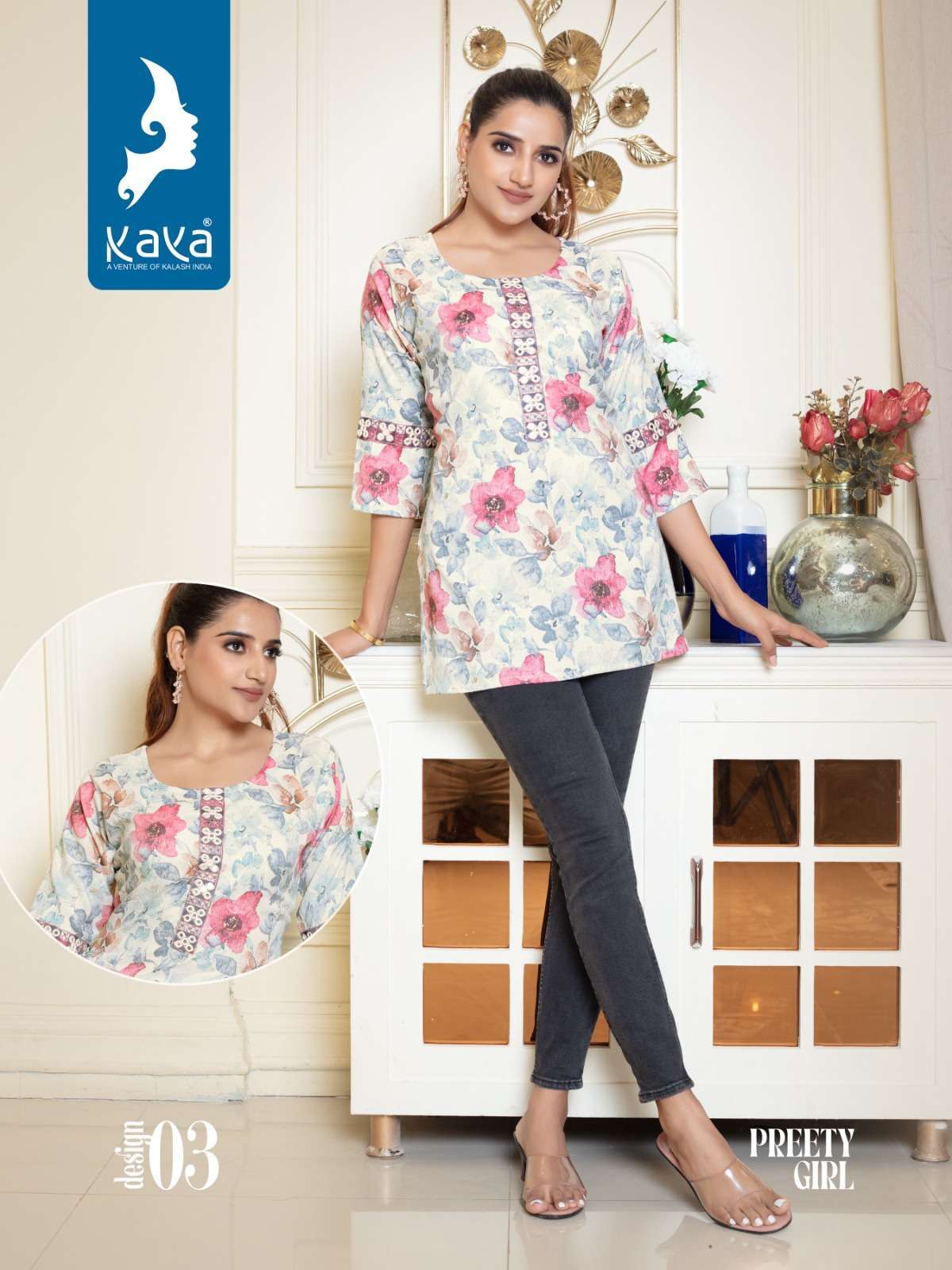 Kaya Fashion Preety Girl Rayon with Amazing Designs Short tops collection
