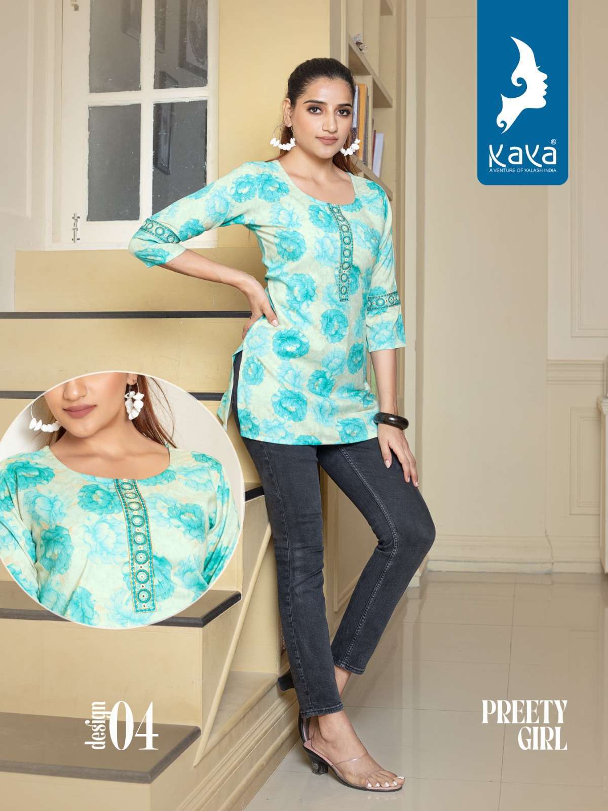 Kaya Fashion Preety Girl Rayon with Amazing Designs Short tops collection