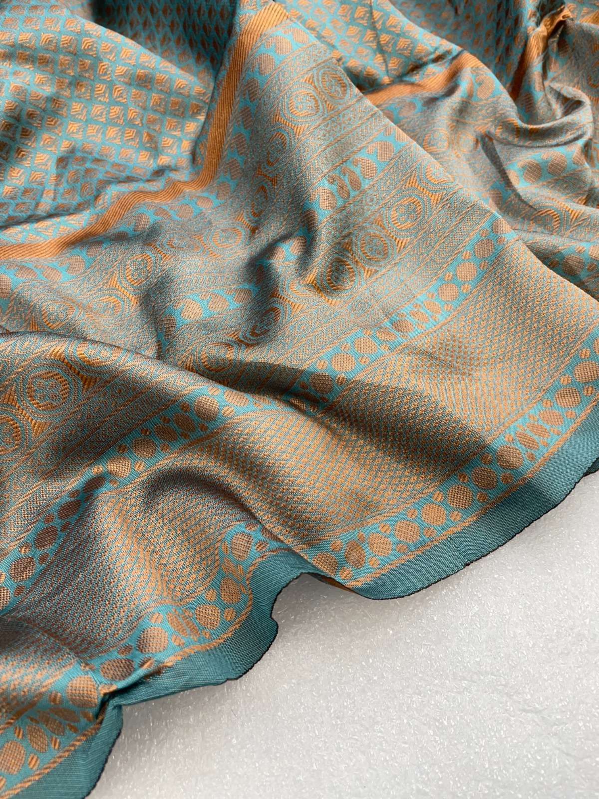 Light Firozi Color Soft banarasi silk with fancy look saree collection ...