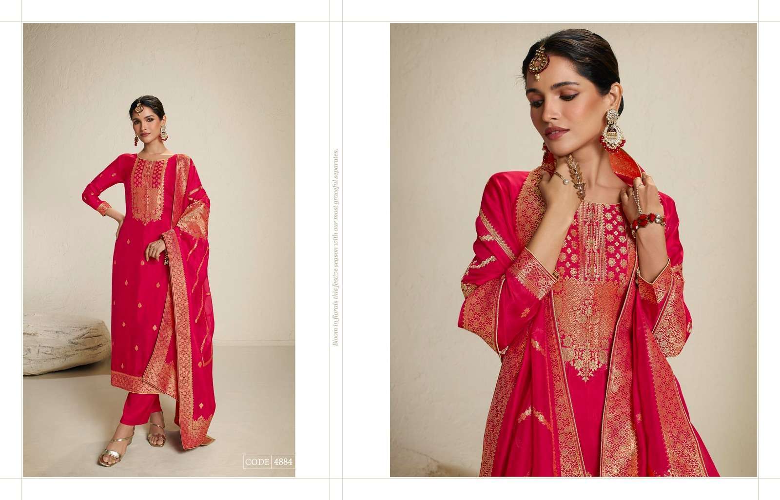 Meera Trendz Charmy Alive designer festival wear dress material collection