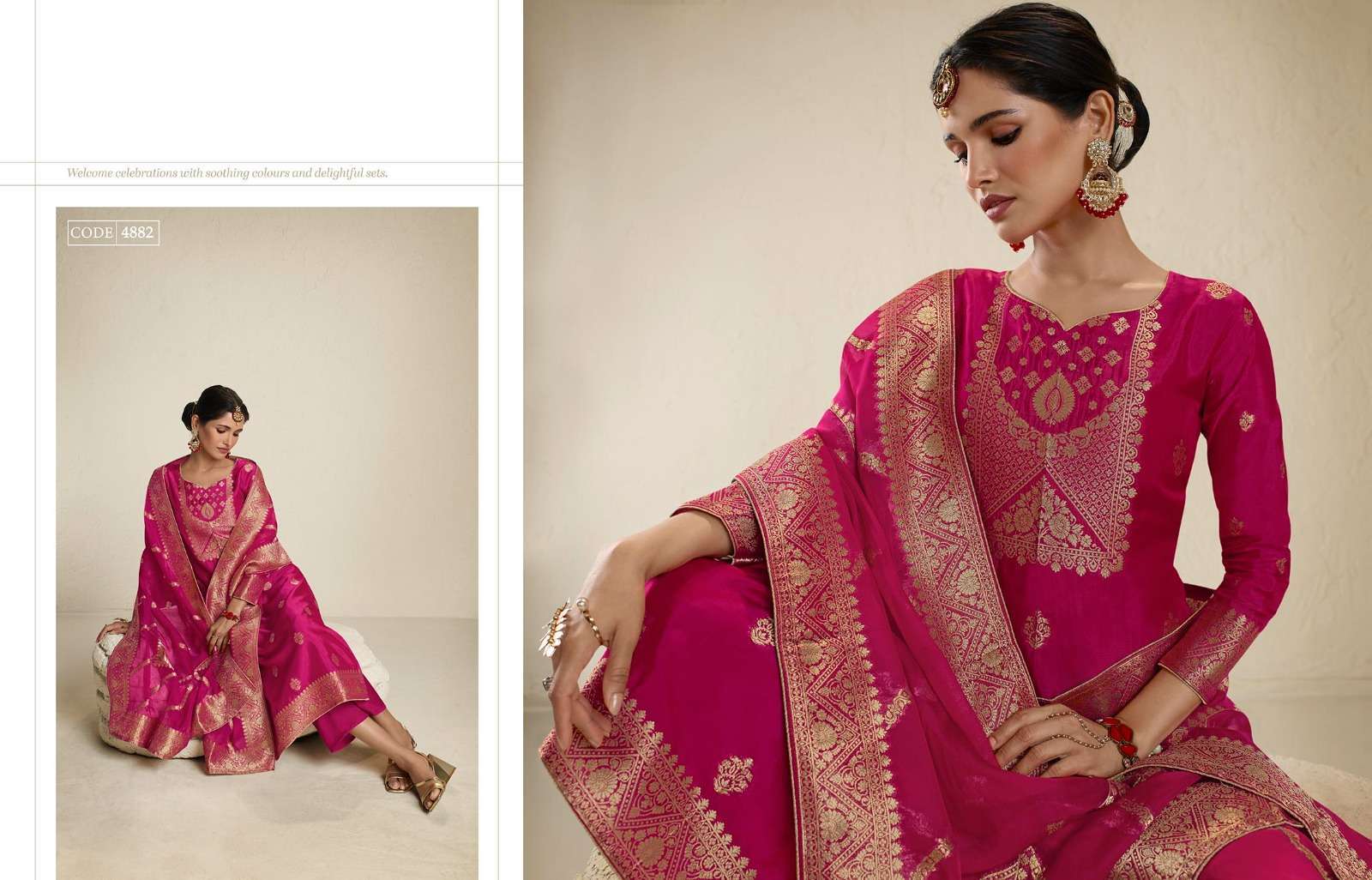 Meera Trendz Charmy Alive designer festival wear dress material collection