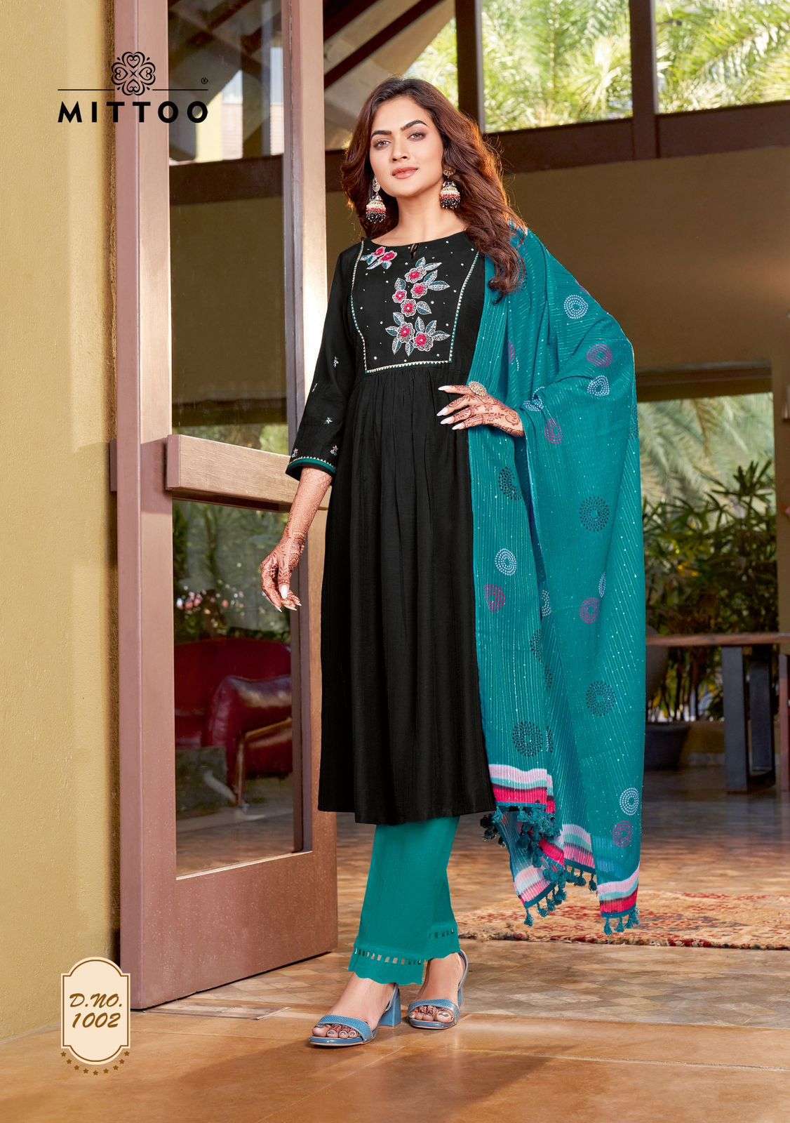 Mittoo Kiara Rayon with fancy Embroidery work Readymade suits Collection