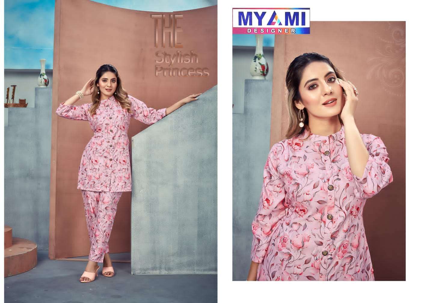 Myami Designer Cord Sets VOl 1 Rayon with Printed Fancy look Top ...