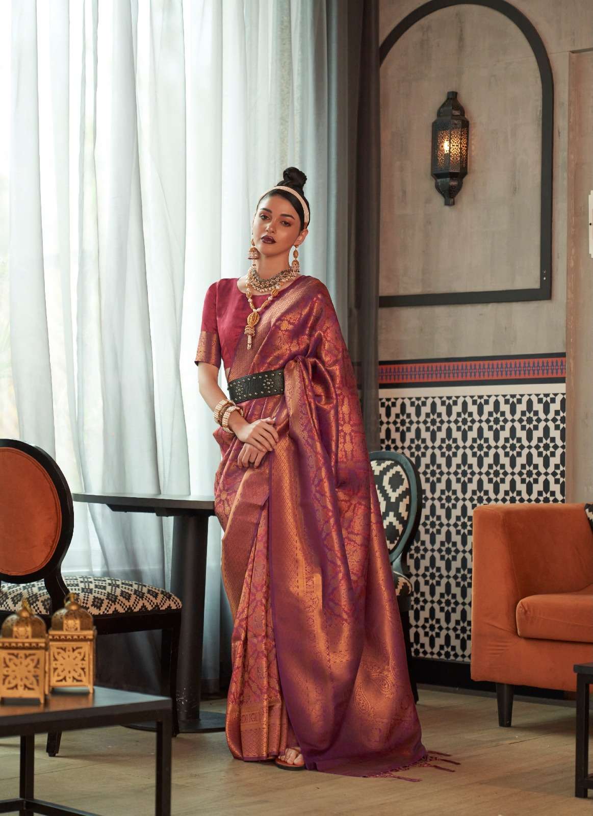 Rajbeer Kanvi silk royals Handloom silk two tone saree collection at ...