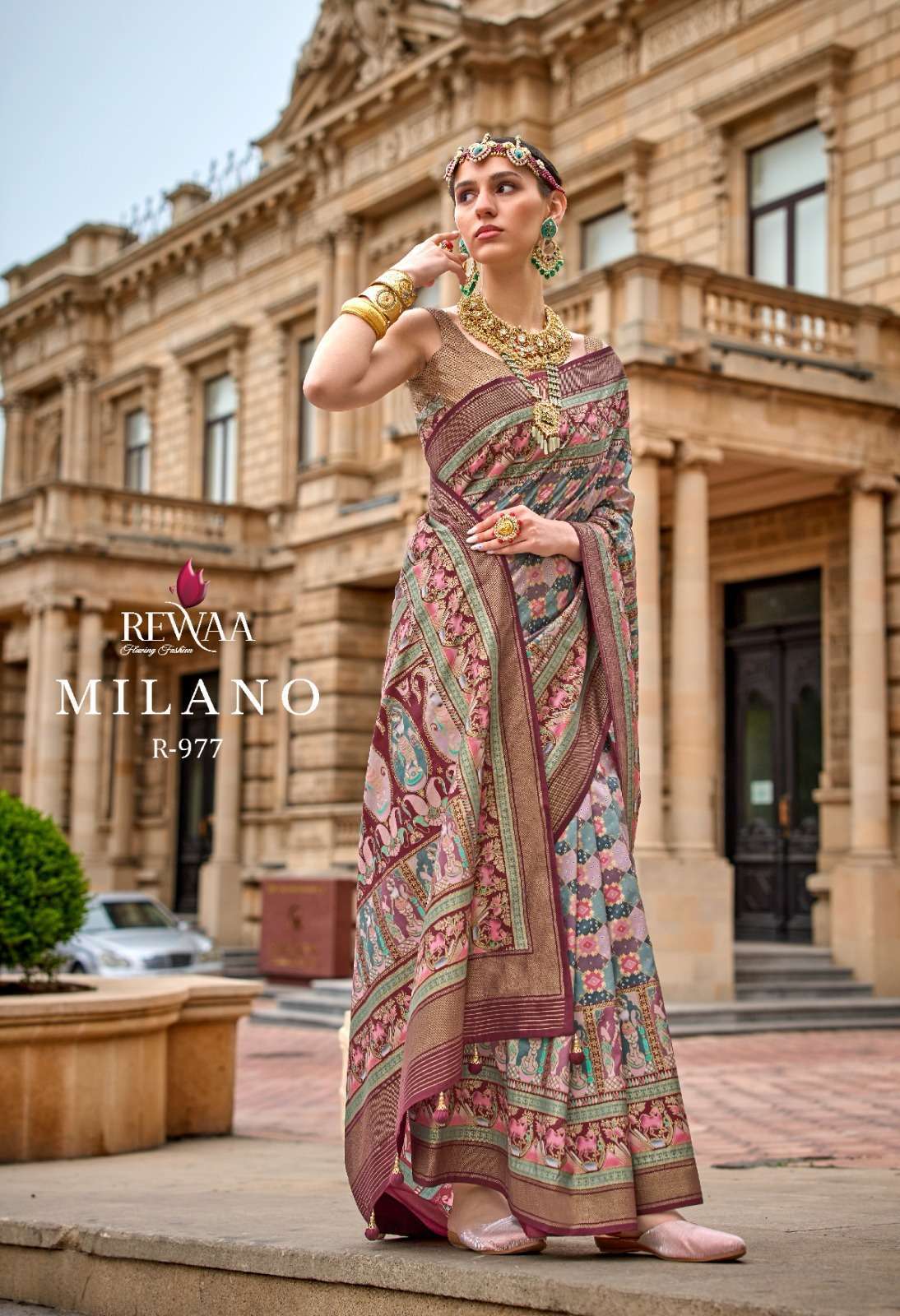 Rewaa Fashion Milano SIlk with Traditional Look Paithani Border ...