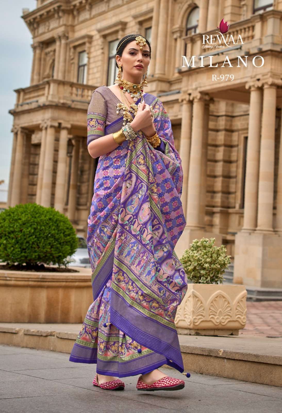Rewaa Fashion Milano SIlk with Traditional Look Paithani Border ...
