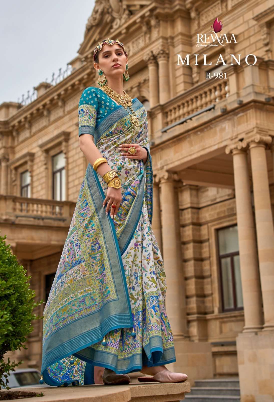 Rewaa Fashion Milano SIlk with Traditional Look Paithani Border ...