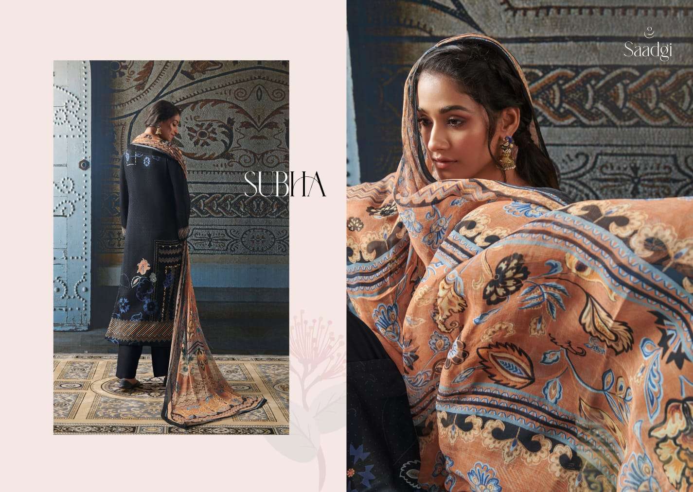 Saadgi Subah Satin with Printed Fancy look dress Material collection