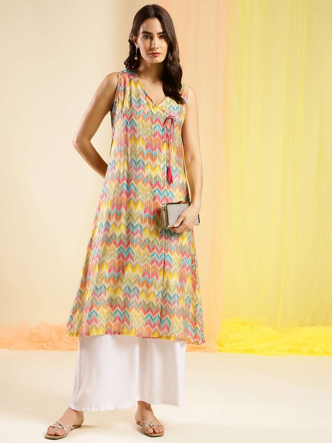 Shurma Chanderi cotton with western style Multi color readymade kurti ...