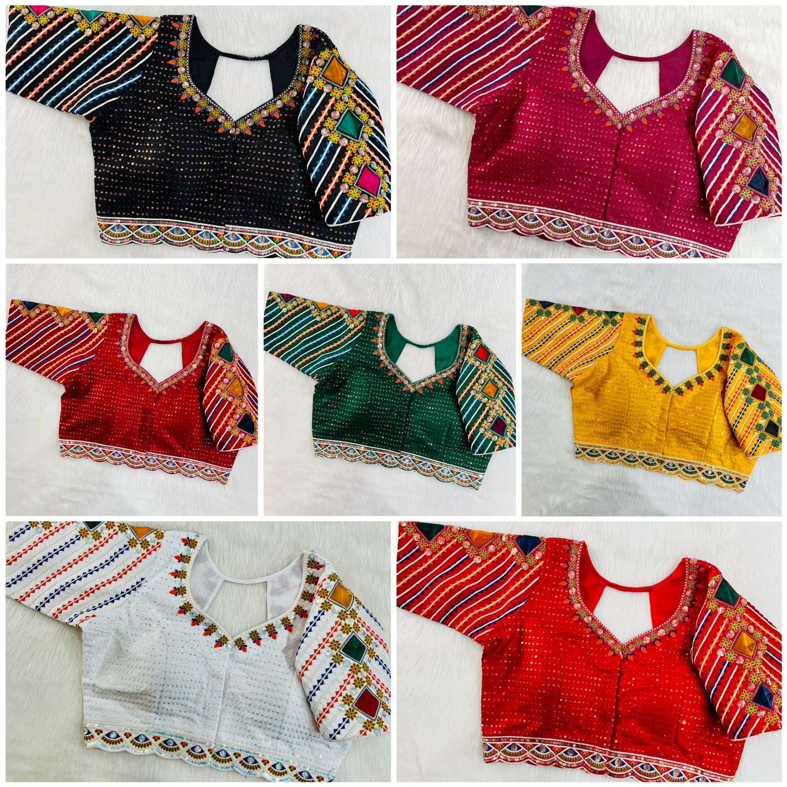 Silk with Fancy Patch work Festival special blouse collection