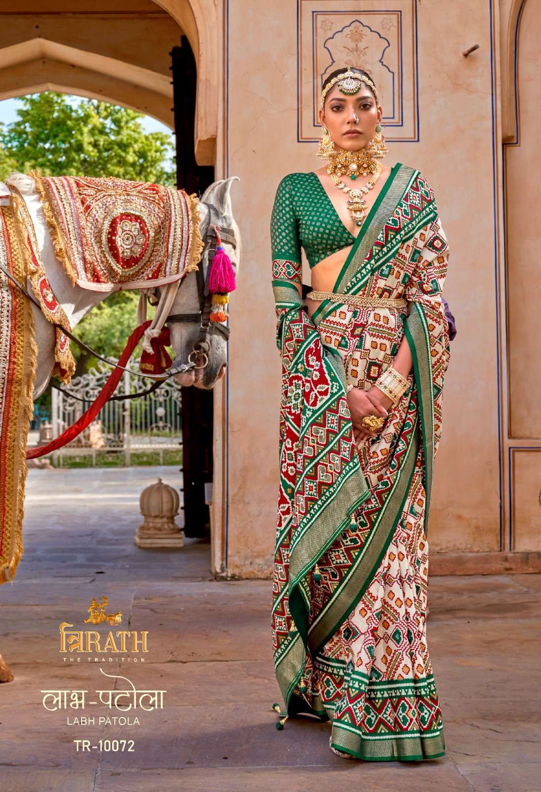 Trirath Labh Patola Function special traditional look Designer Patola ...
