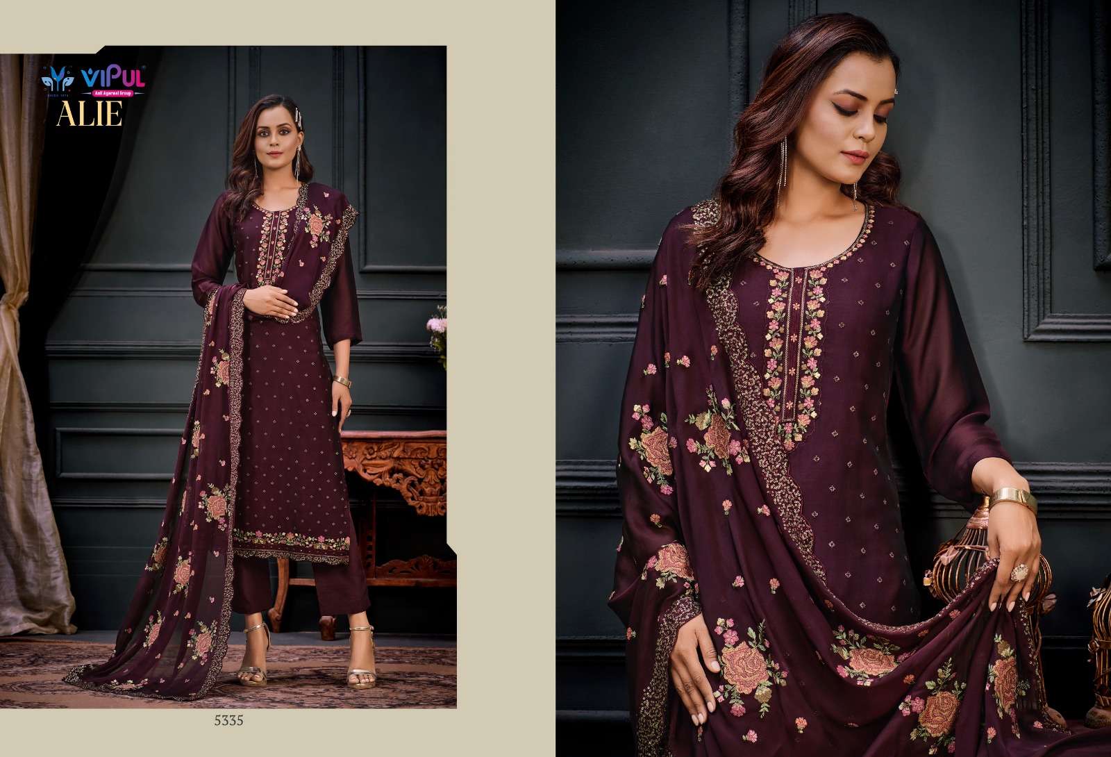 Vipul fashion Alie Georgette with fancy Handwork neck Festival special ...