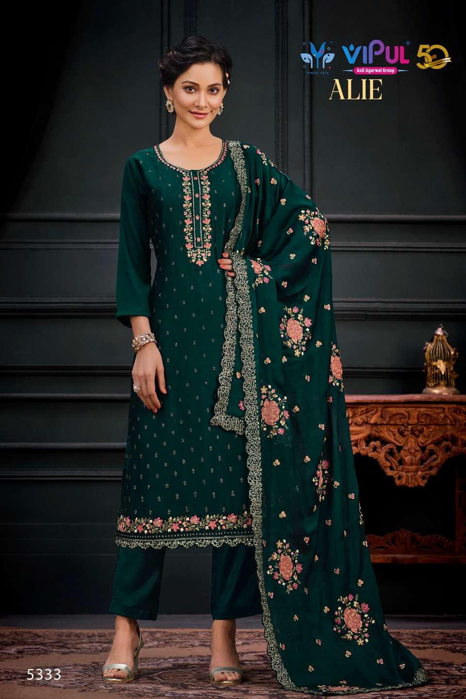 Vipul fashion Alie Georgette with fancy Handwork neck Festival special ...