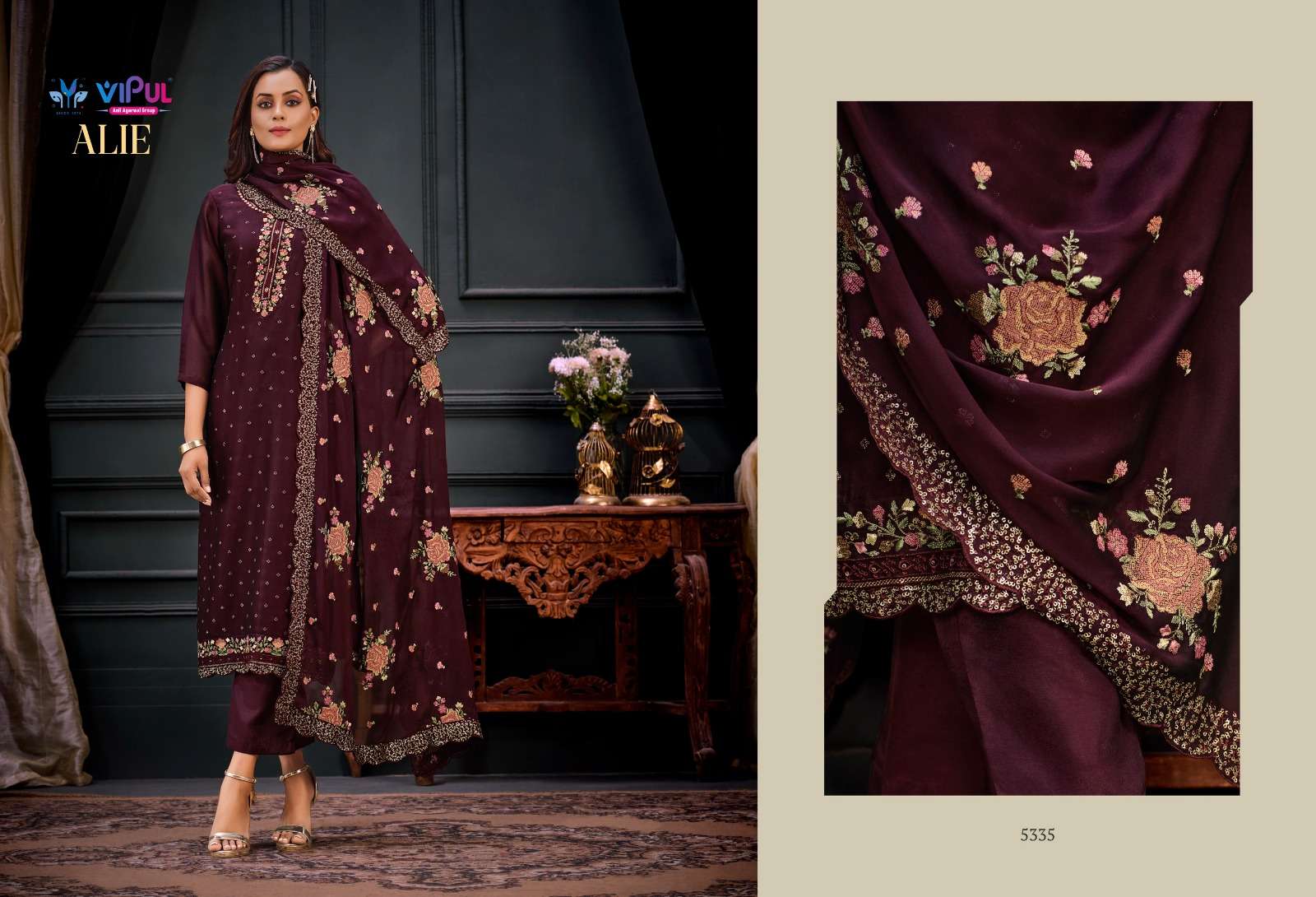 Vipul fashion Alie Georgette with fancy Handwork neck Festival special ...