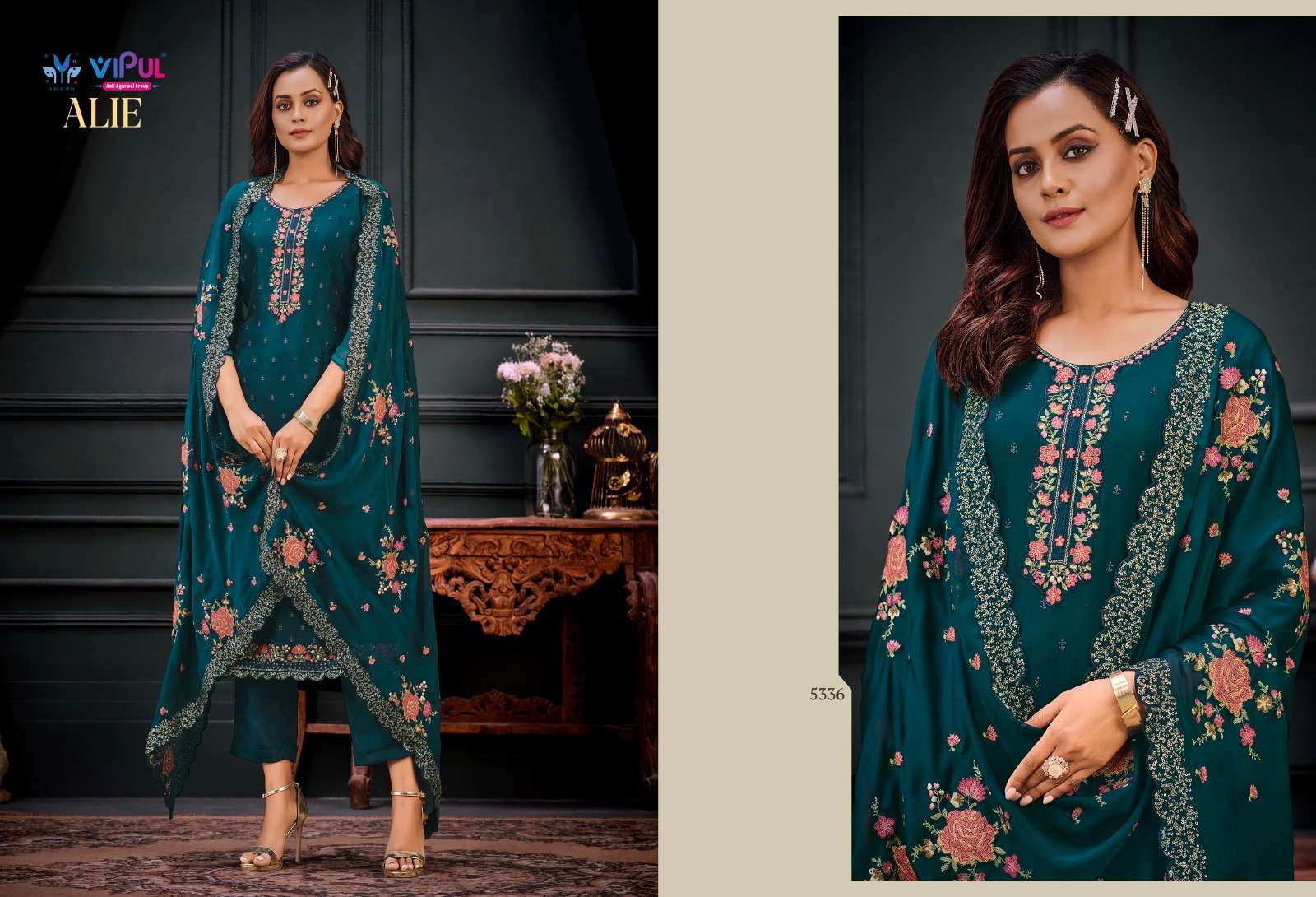 Vipul fashion Alie Georgette with fancy Handwork neck Festival special ...