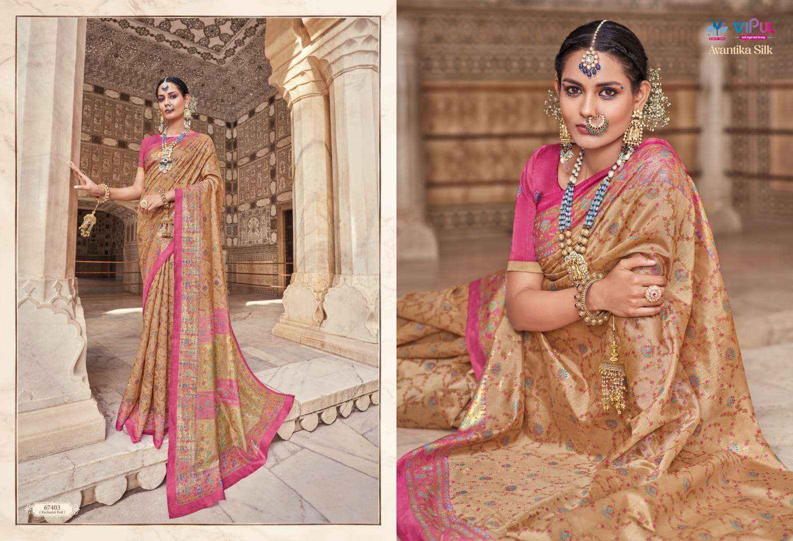 Vipul fashion Avantika silk Wedding special saree collection at best rate