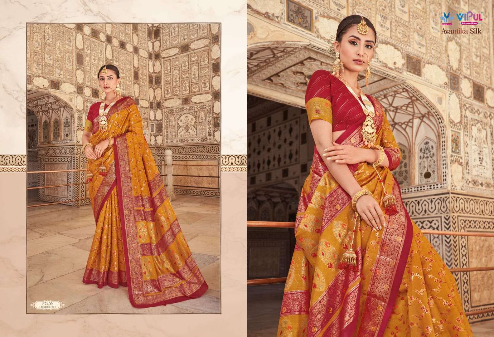 Vipul fashion Avantika silk Wedding special saree collection at best rate